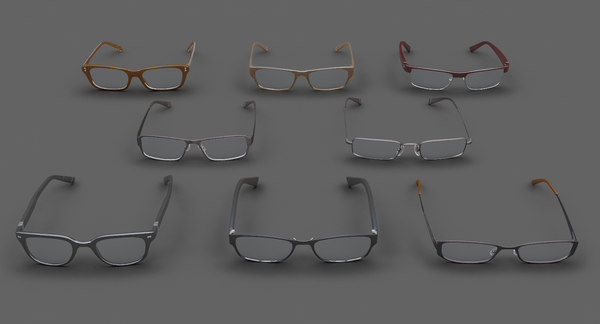 3d model glasses set
