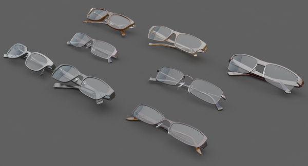 3d model glasses set
