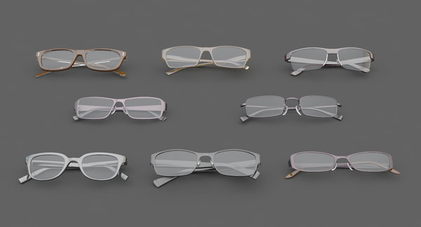 3d model glasses set