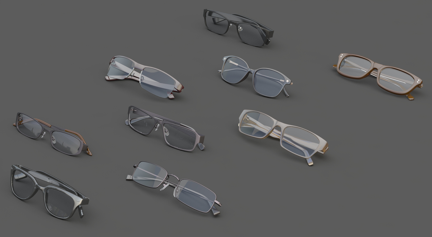3d model glasses set