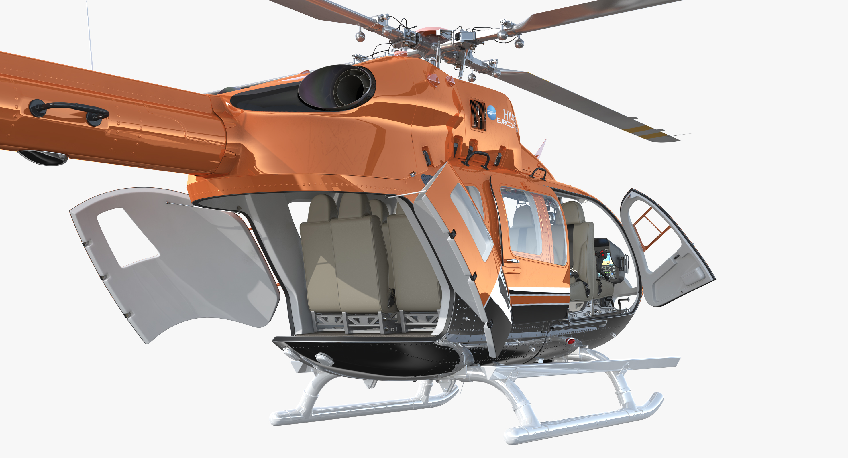 Airbus Hubschrauber H145 mit Interieur 3D-Modell - TurboSquid 1348040
