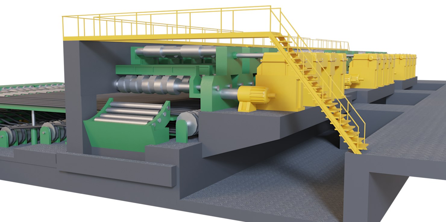 3D metal sheet conveyor model - TurboSquid 1348125