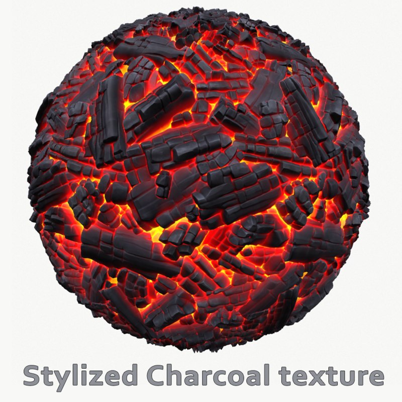 Texture stylized charcoal coal