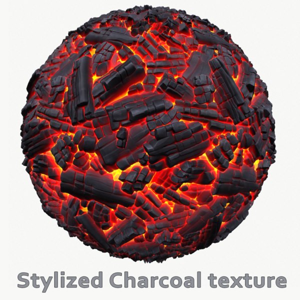 Texture stylized charcoal coal