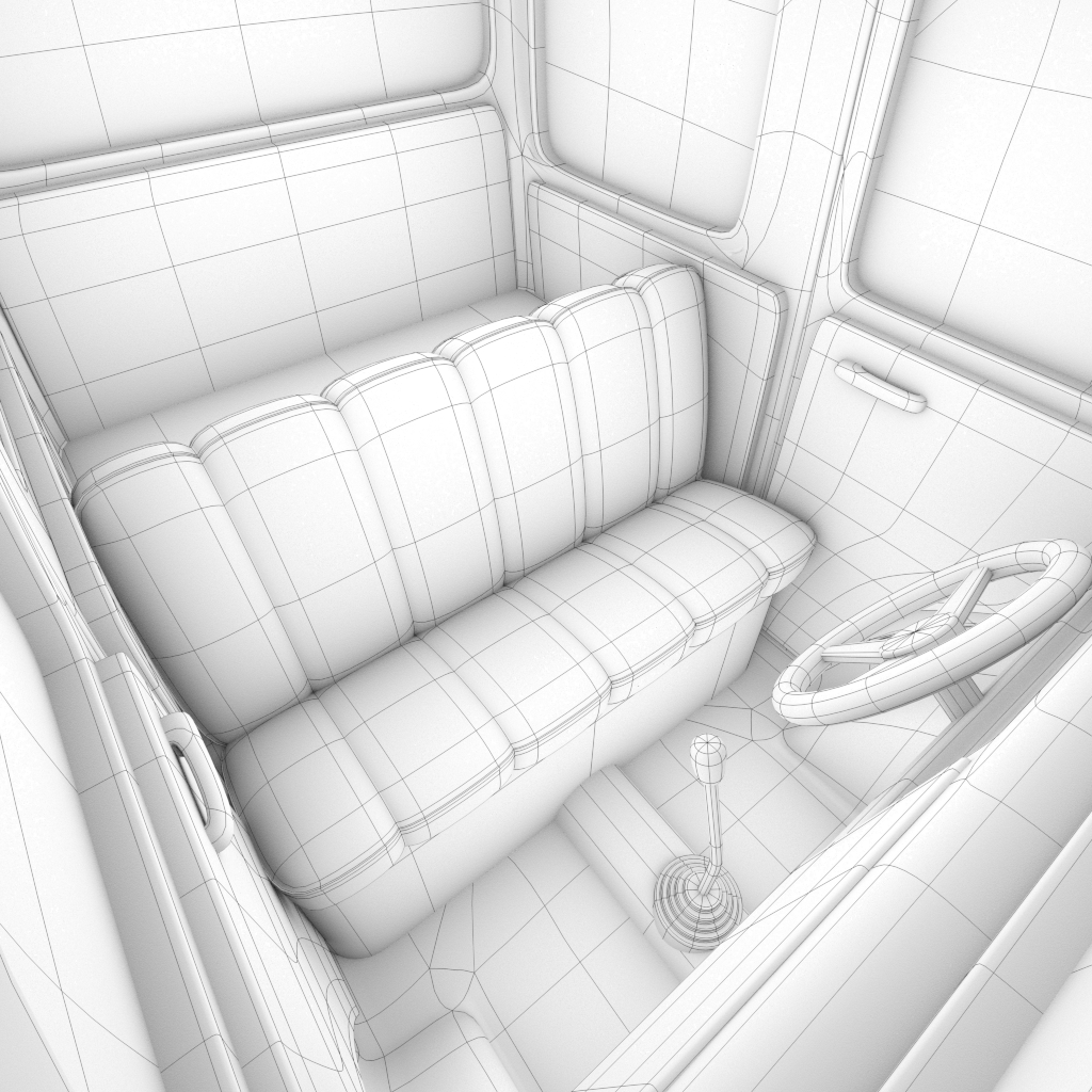 obj cartoon truck interior
