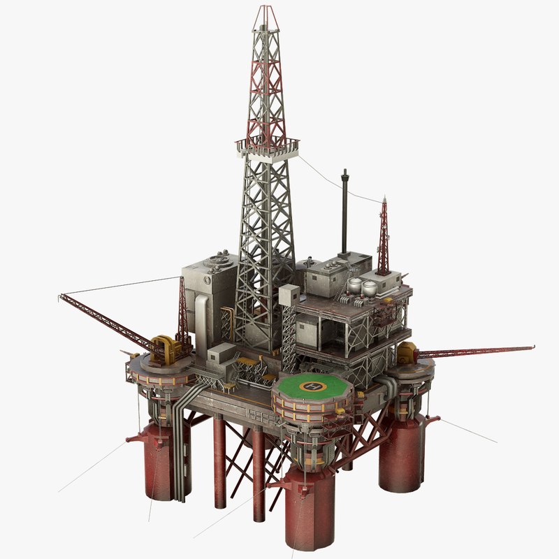 oil platform 3d model