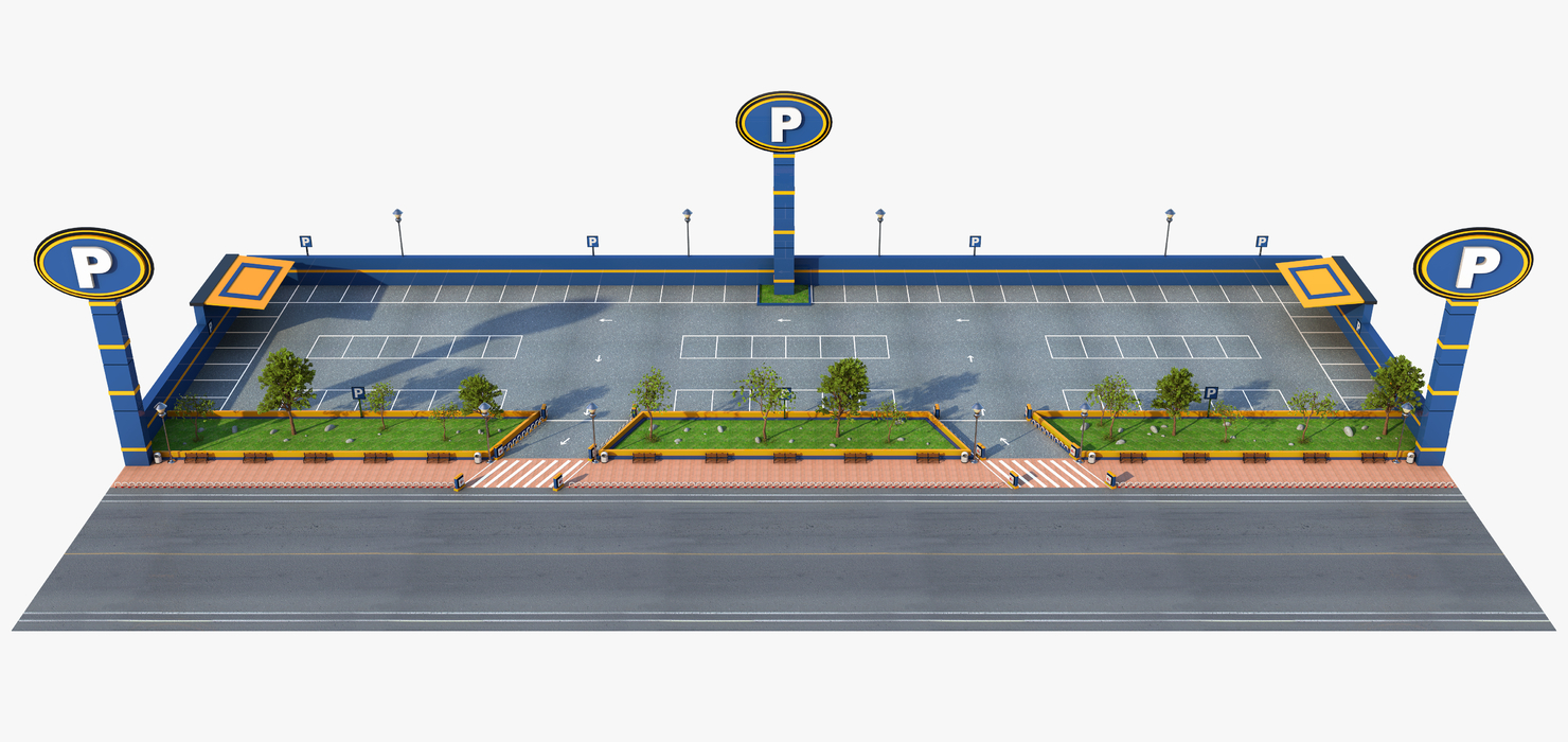3D parking exterior model - TurboSquid 1348608
