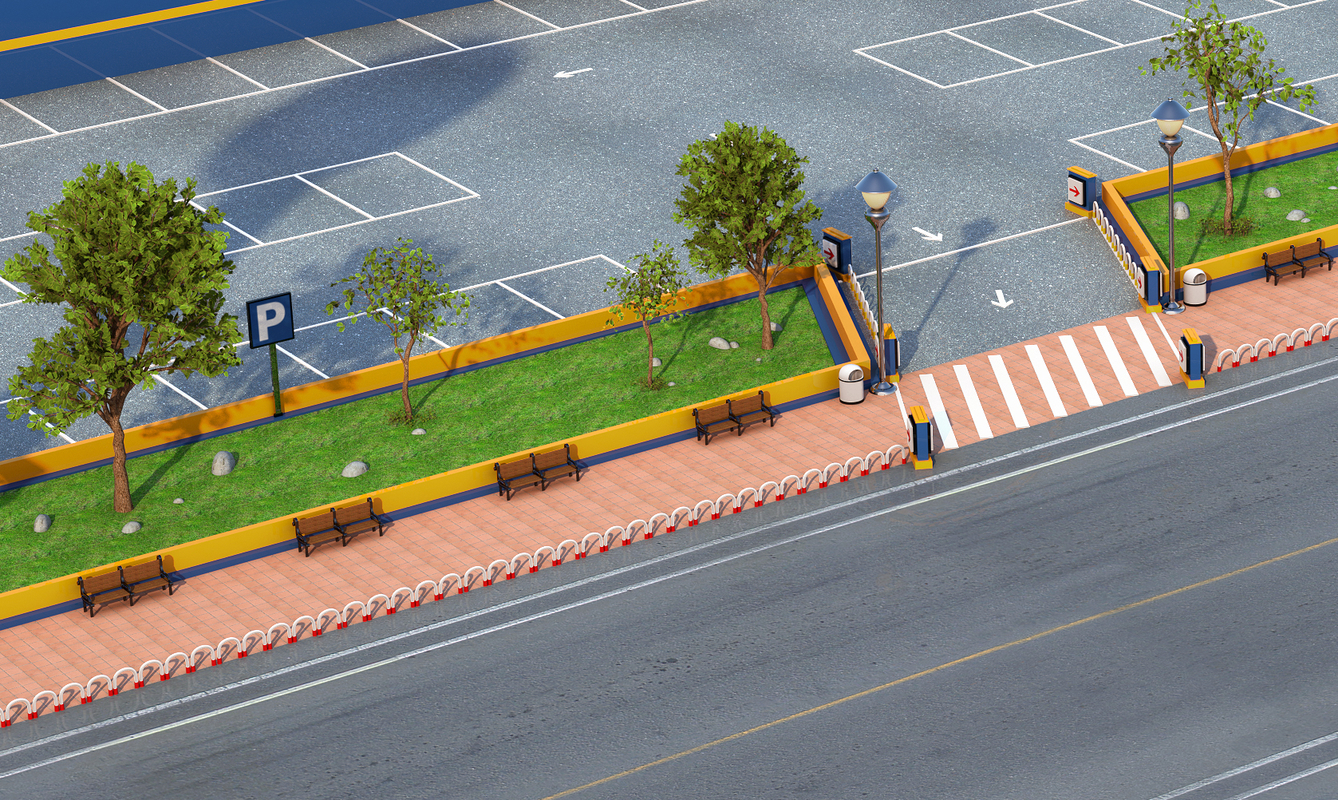 3D parking exterior model - TurboSquid 1348608