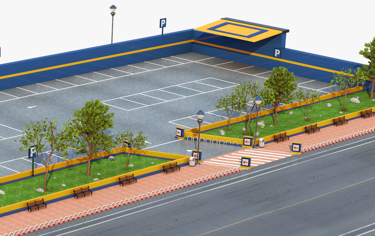 3D parking exterior model - TurboSquid 1348608