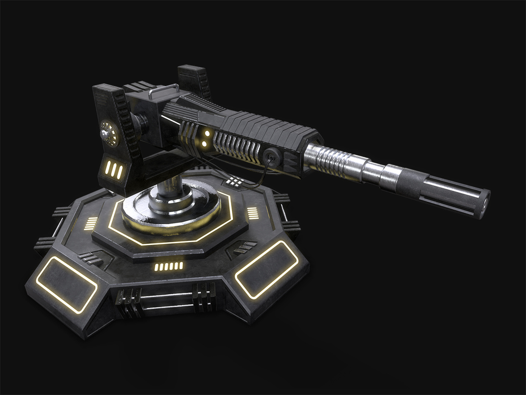 3d model sci-fi turret