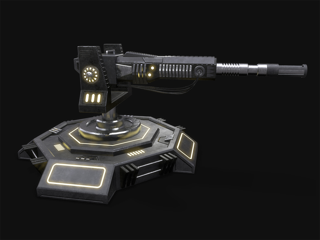 3d model sci-fi turret