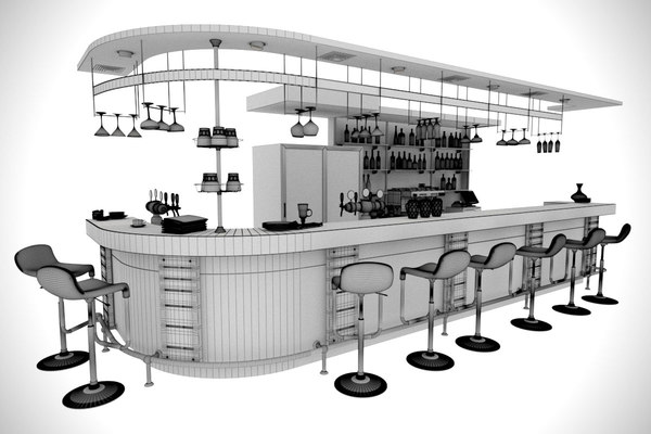 Modello 3D Bancone bar in discoteca - TurboSquid 1349182