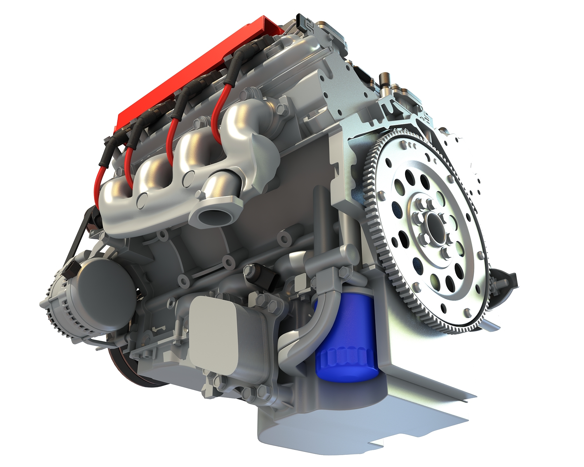 V8 supercharged engine 3D model - TurboSquid 1349299