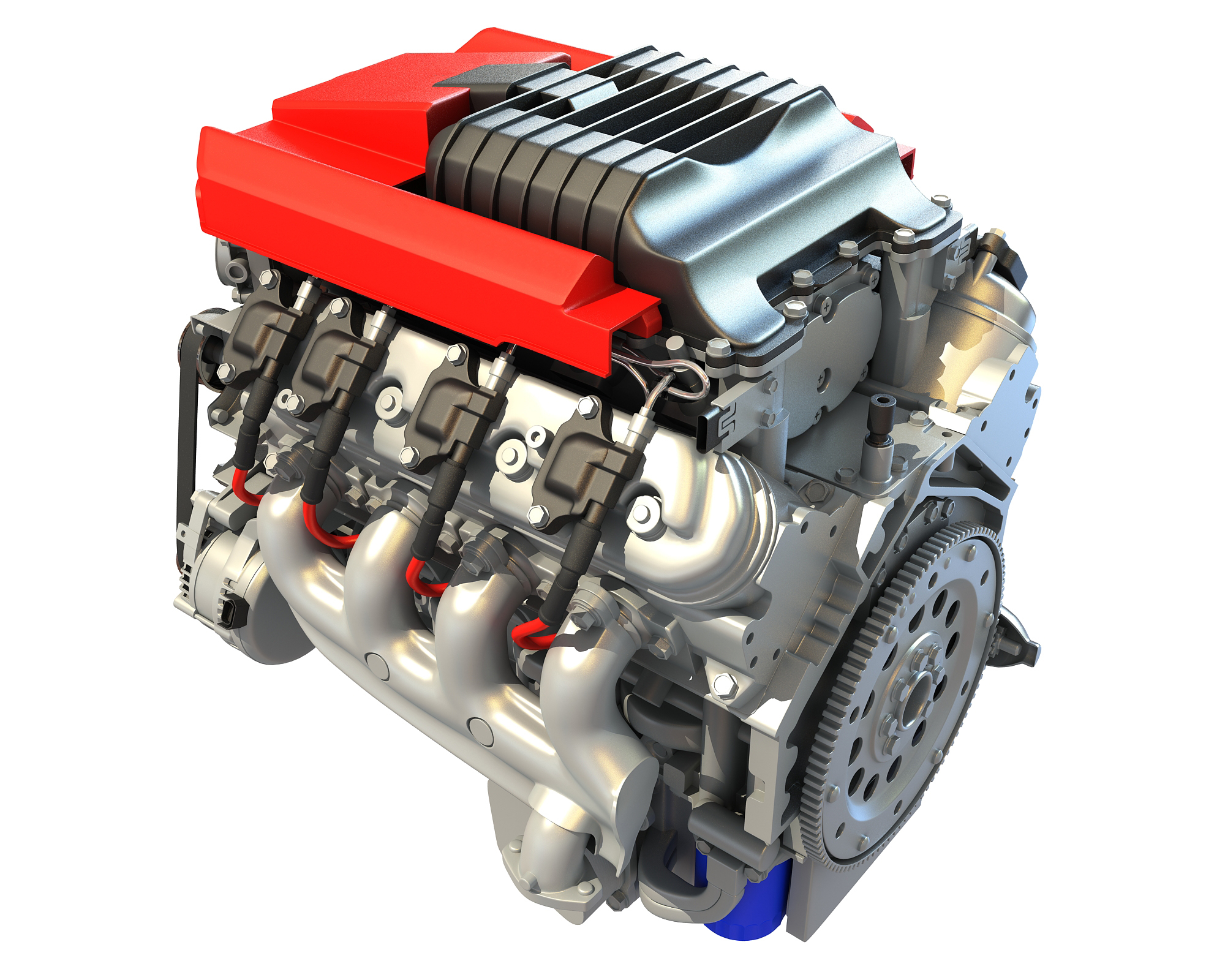 V8 supercharged engine 3D model - TurboSquid 1349299