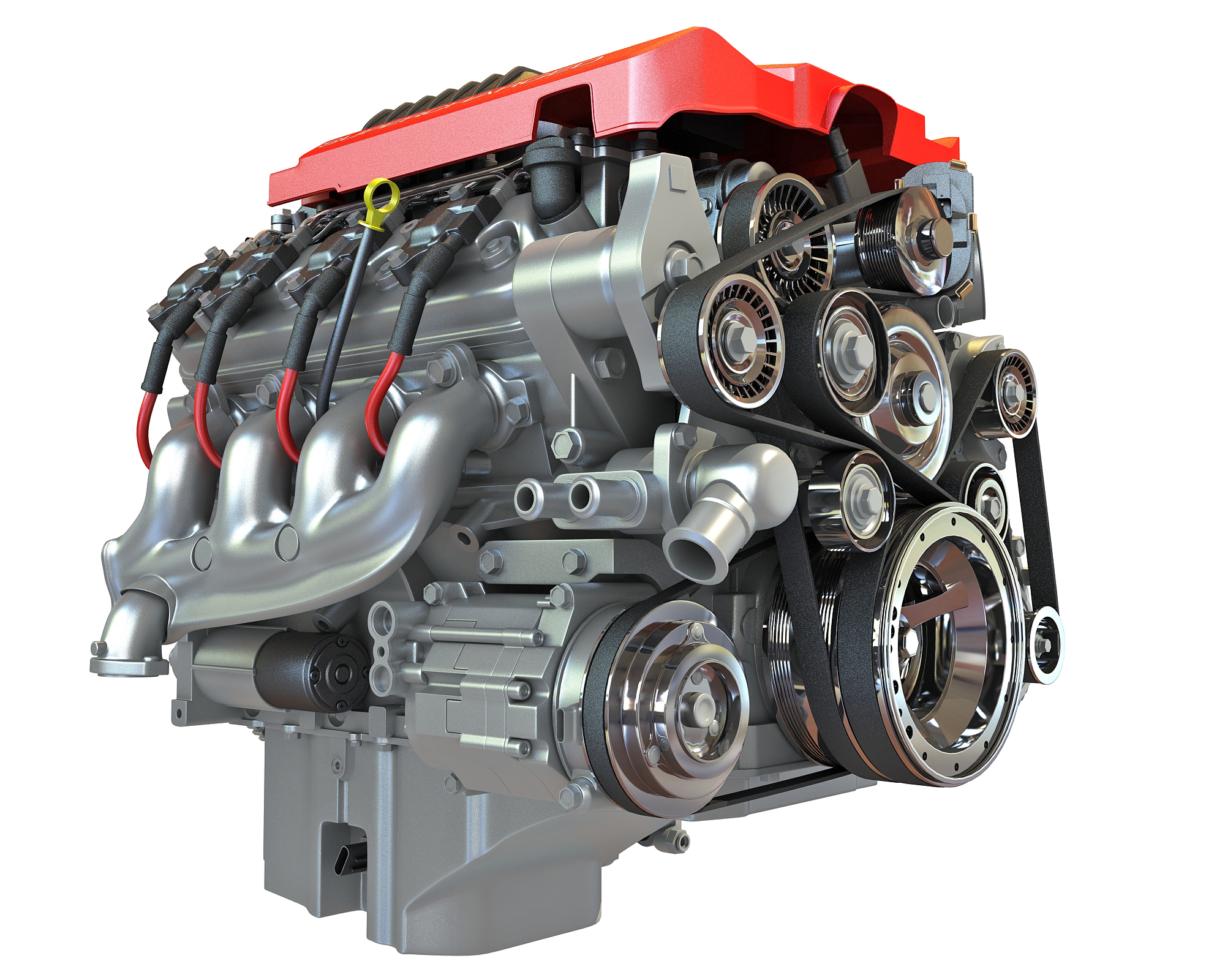 V8 supercharged engine 3D model - TurboSquid 1349299