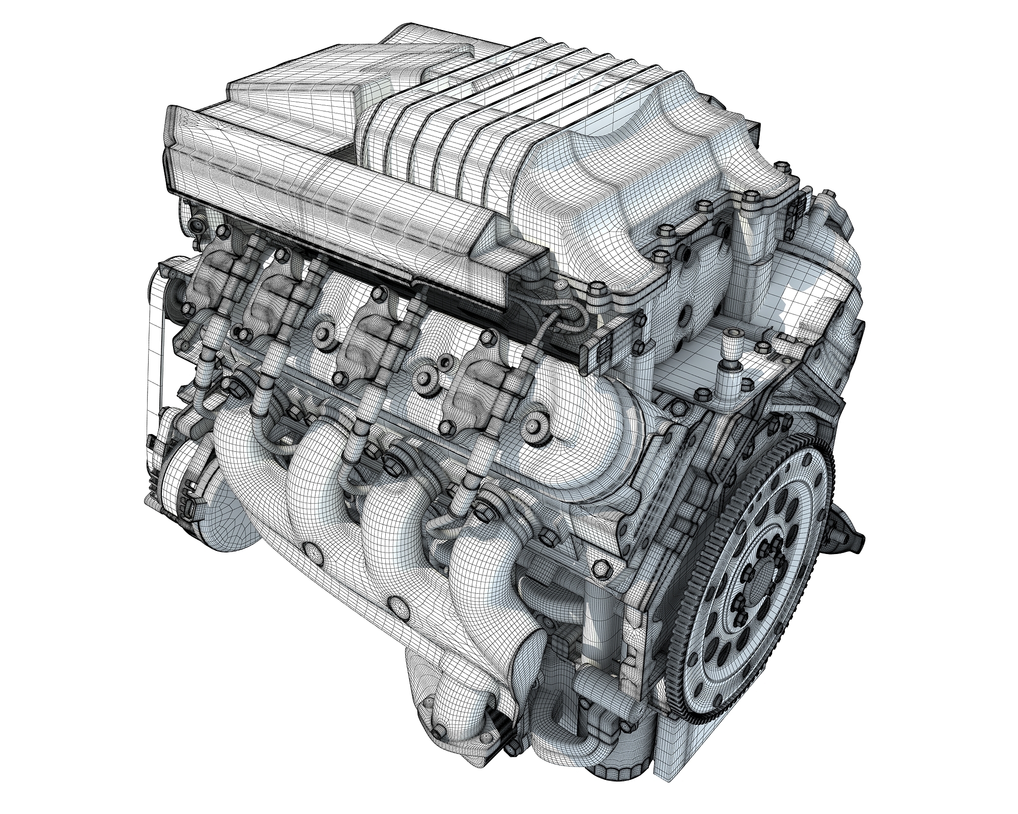 V8 Supercharged Engine 3d Model Turbosquid 1349299