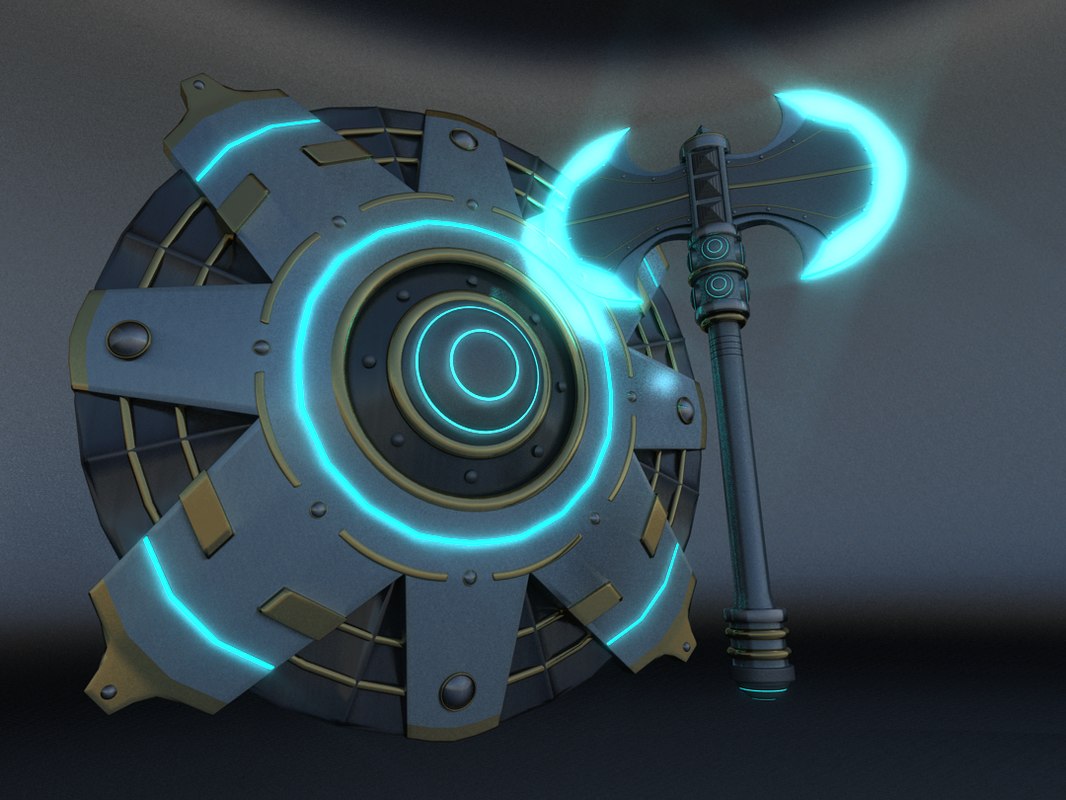 3D double axe shield - TurboSquid 1349328