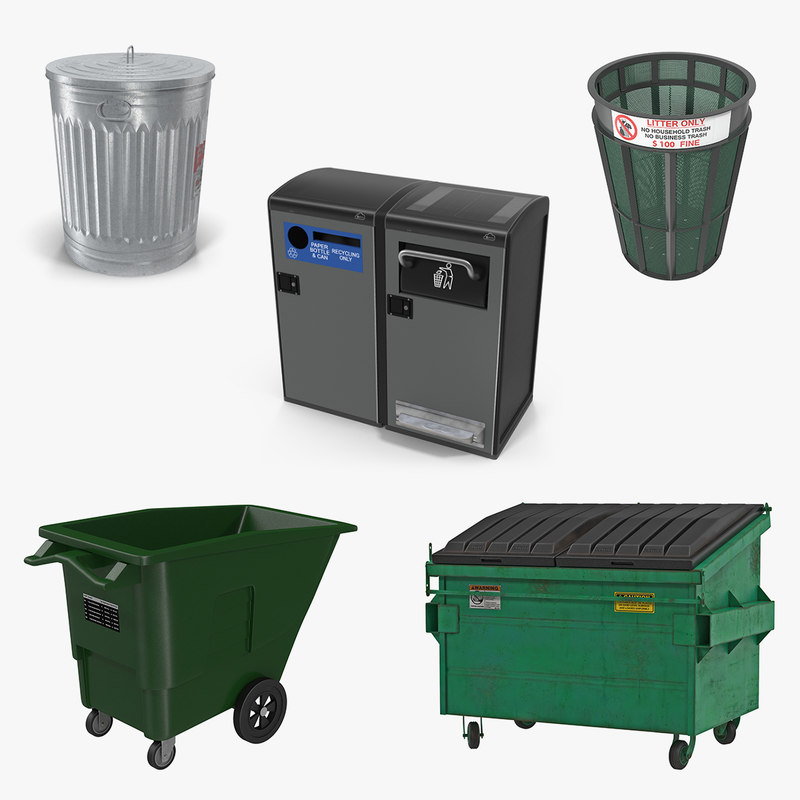 Public garbage cans 3D model - TurboSquid 1349445