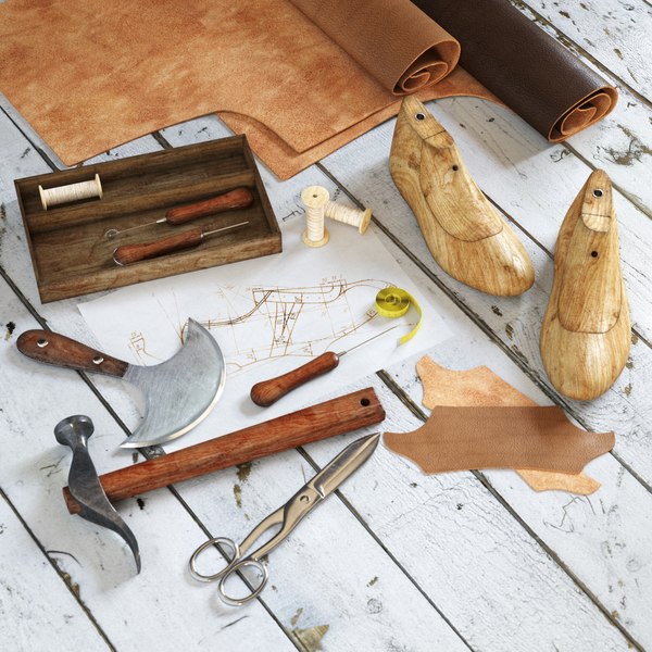 wood carving chisels 01 3d model