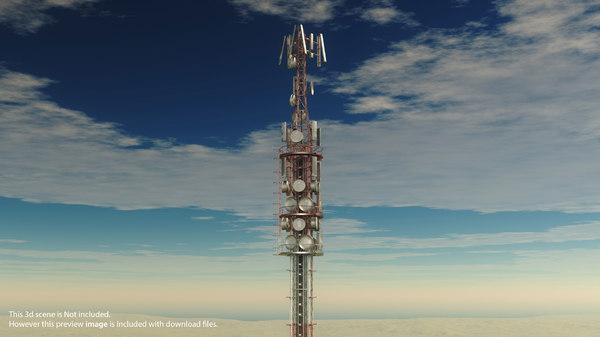 Telecommunication tower 3D - TurboSquid 1349807