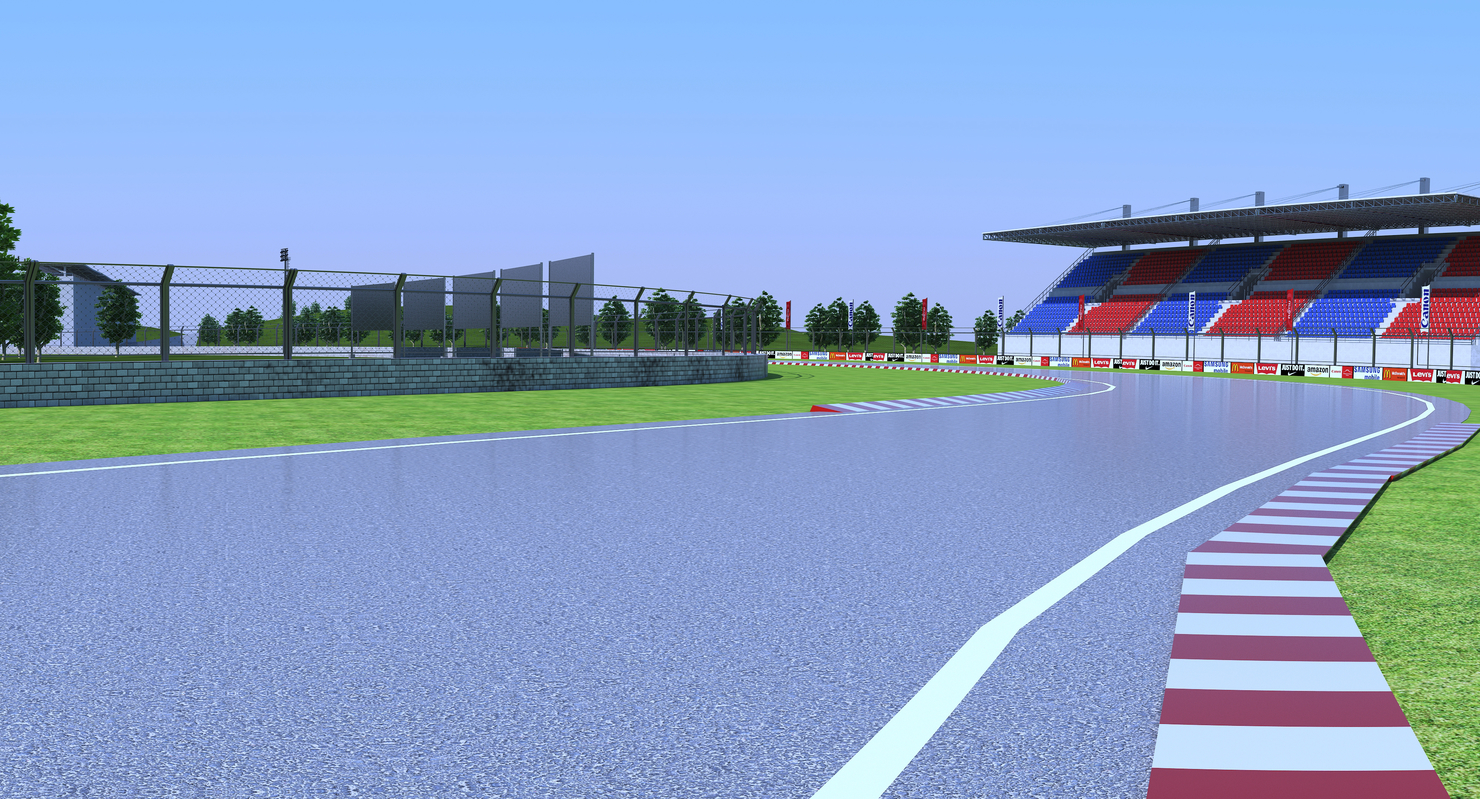 Pista de corrida e carro Modelo 3D - TurboSquid 1349789