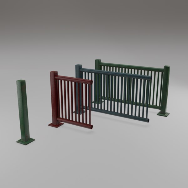 3d model steel railing