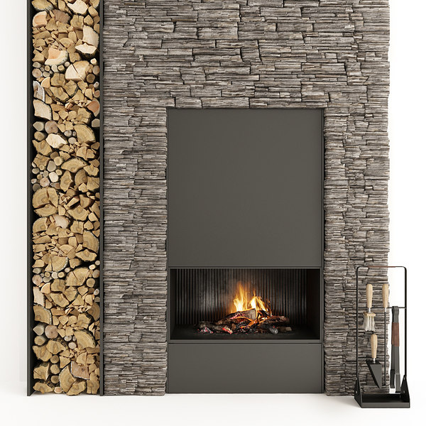 3D firewood fireplace - TurboSquid 1284796