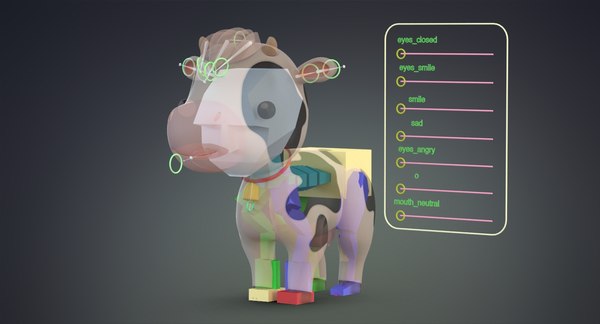 Cute cartoon cow 3D model - TurboSquid 1350151