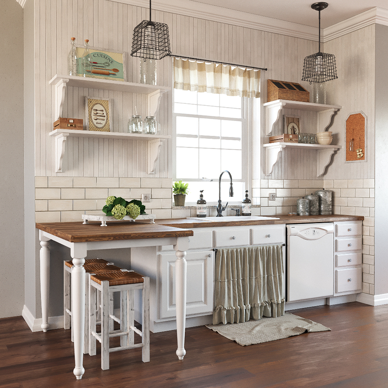 Provence style kitchen 3D model - TurboSquid 1350259