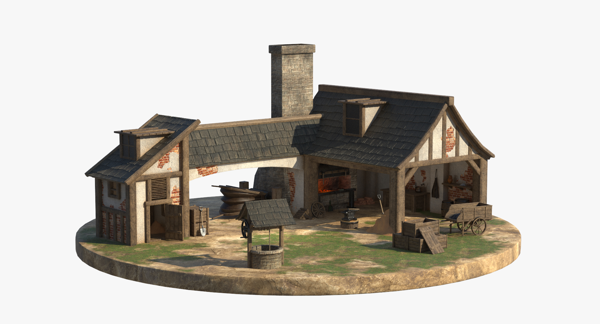 Cartoon medieval forge model - TurboSquid 1350620