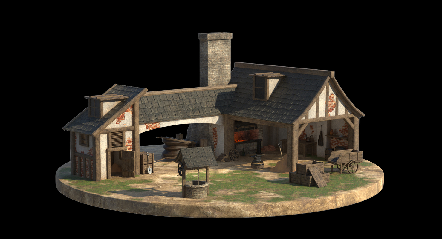 modèle 3D de Dessin animé forge médiévale - TurboSquid 1350620