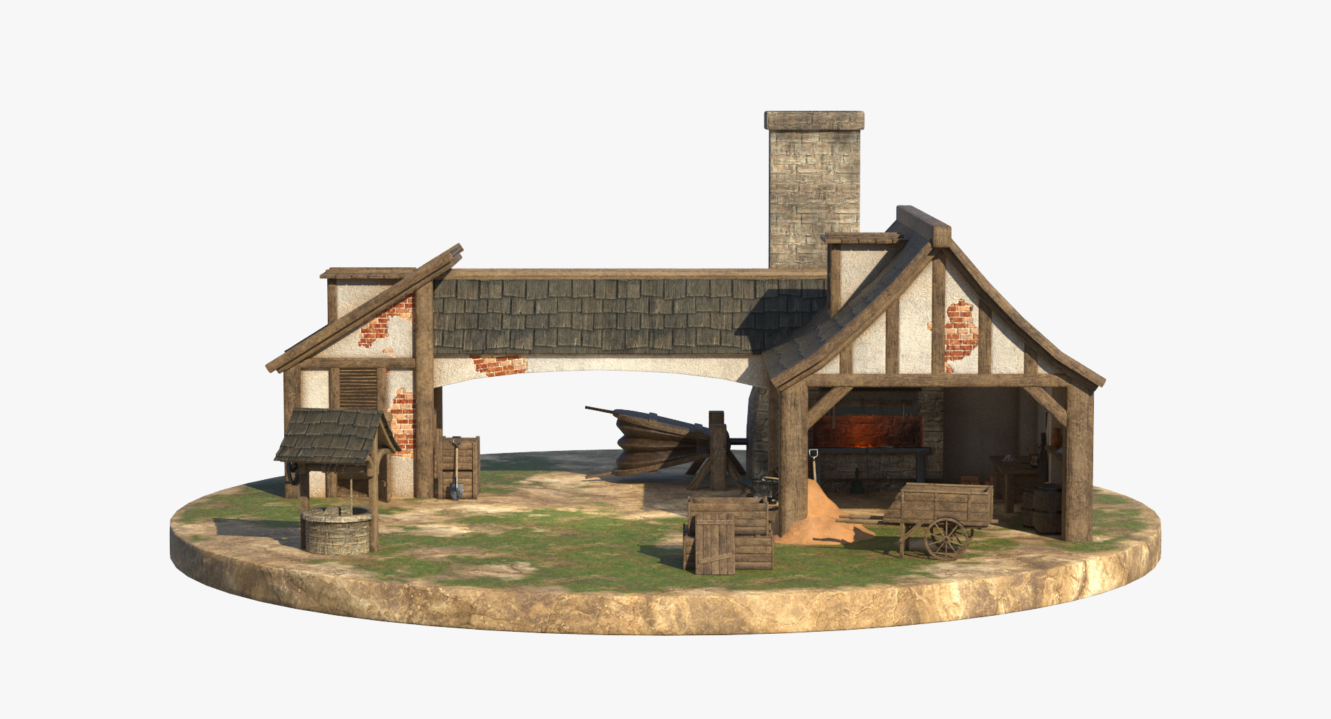Cartoon medieval forge model - TurboSquid 1350620