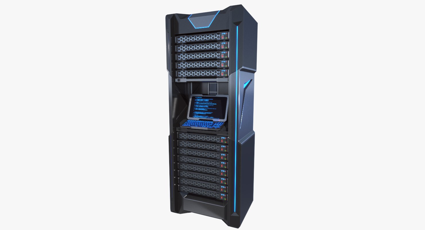 3D futuristic server rack model - TurboSquid 1350863