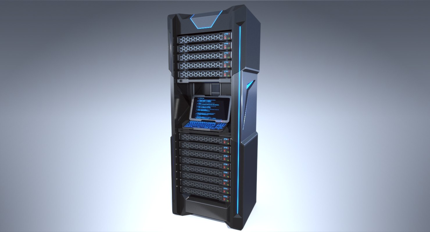 3D futuristic server rack model - TurboSquid 1350863