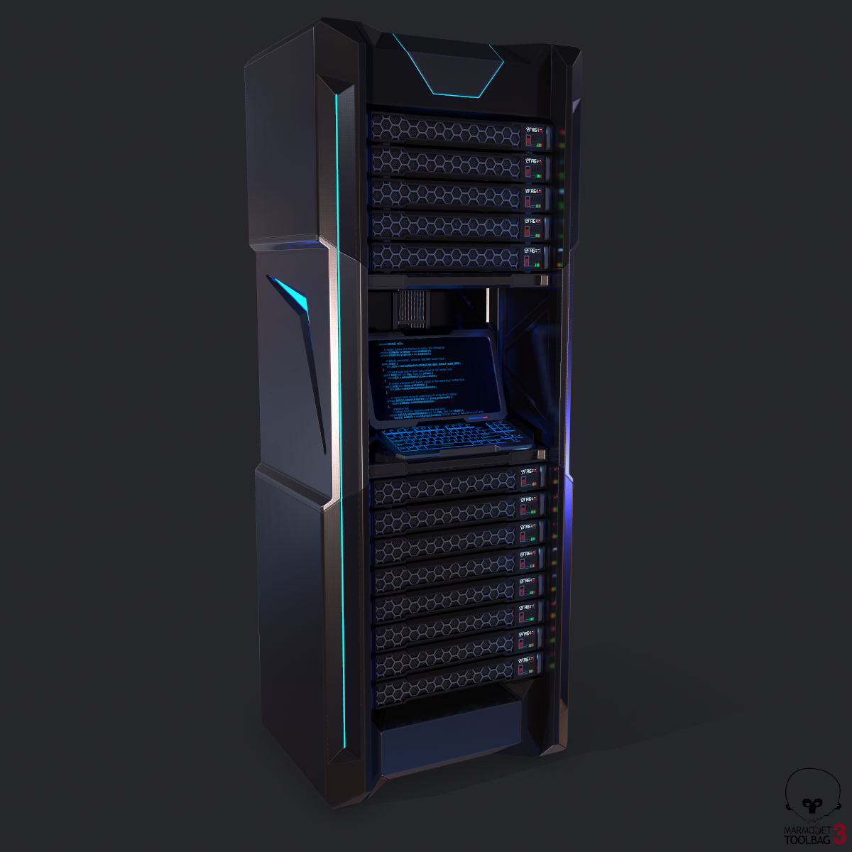 3D futuristic server rack model - TurboSquid 1350863