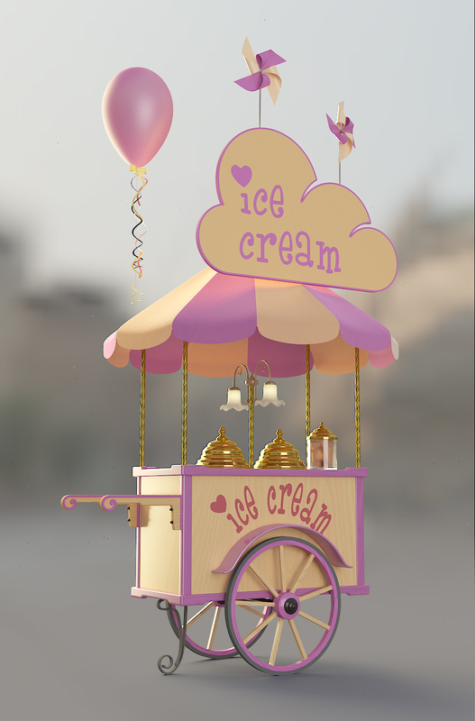 Ice cream cart 3D model - TurboSquid 1351068