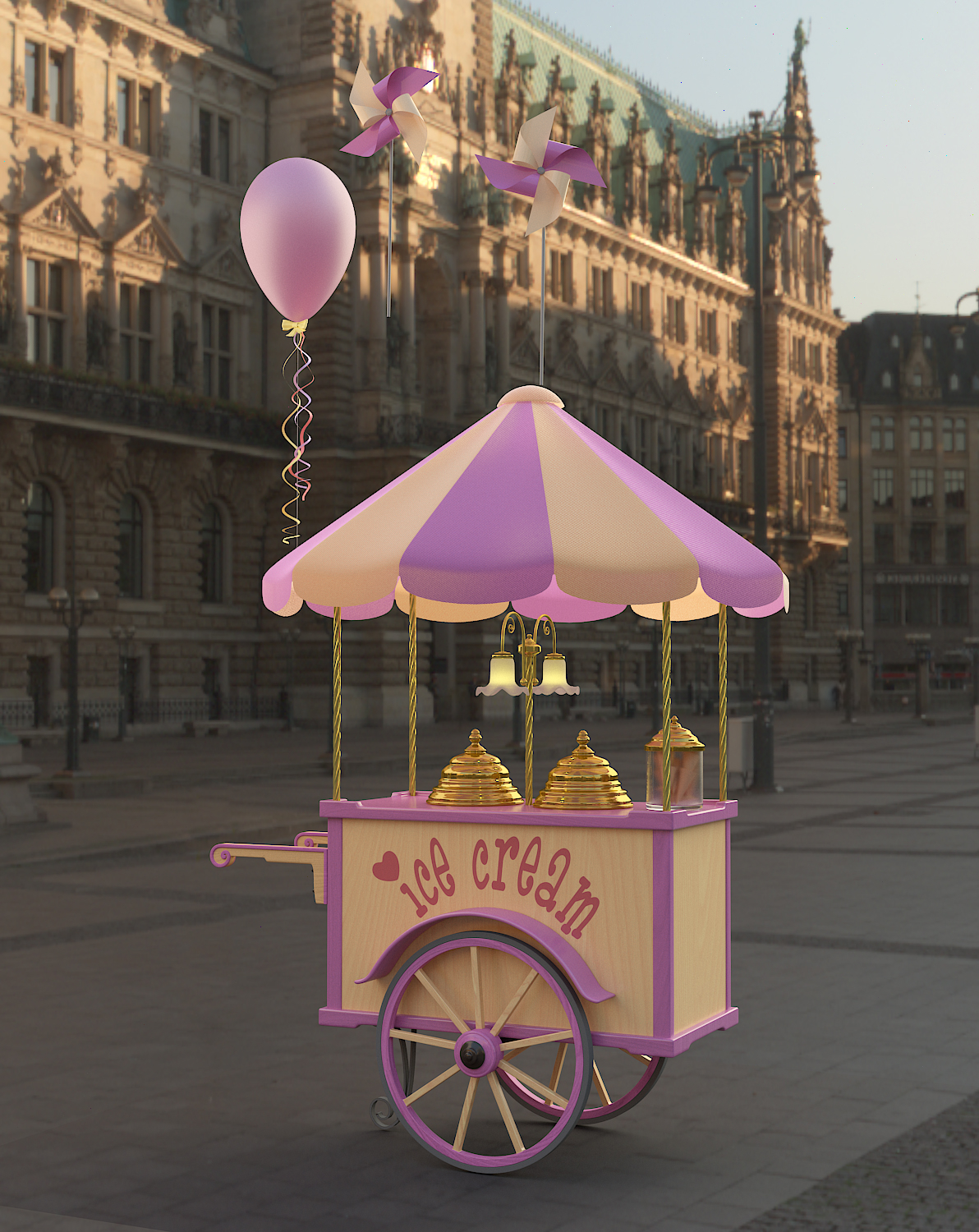 Ice cream cart 3D model - TurboSquid 1351068