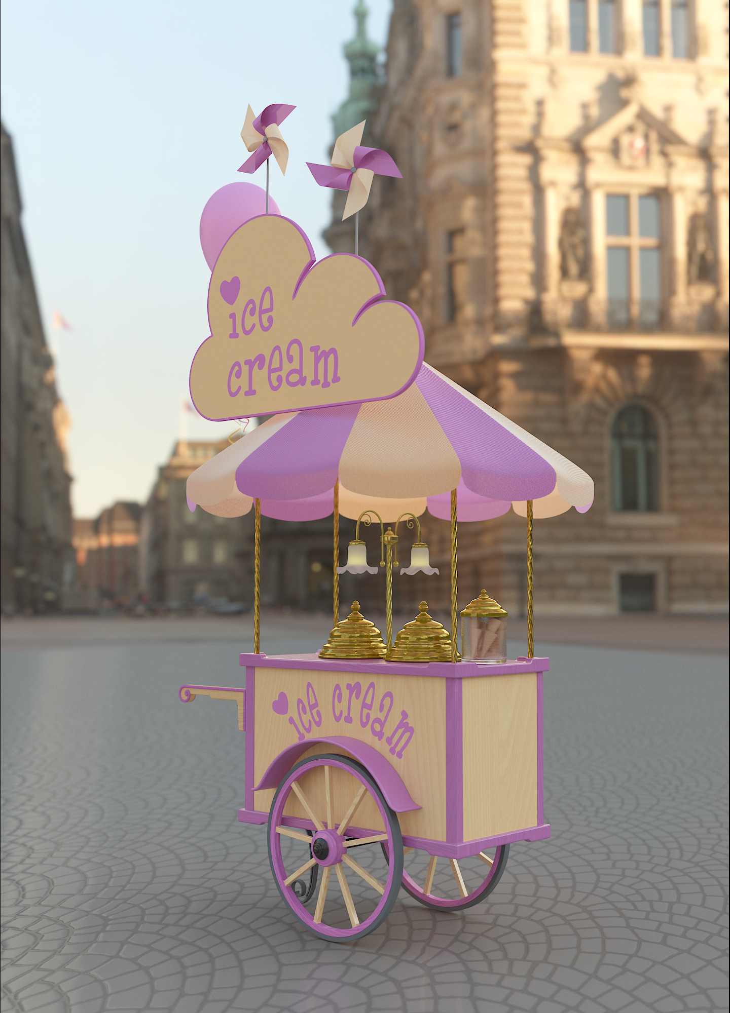 Ice cream cart 3D model - TurboSquid 1351068