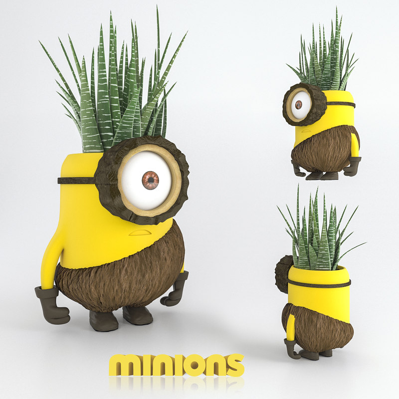 Minion flower pot succulent 3D - TurboSquid 1351121