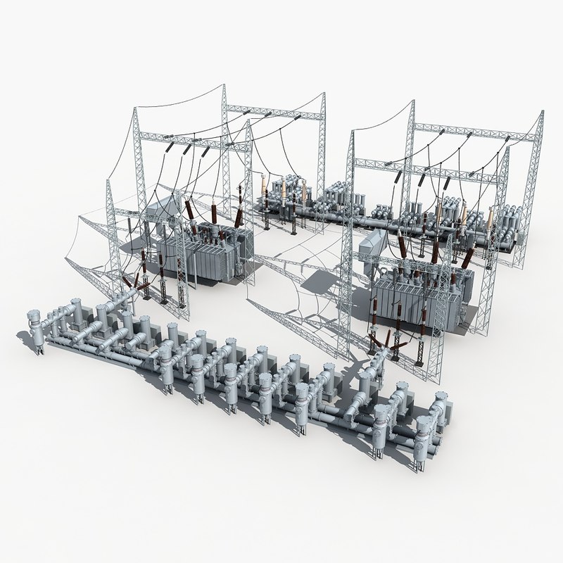 Electrical substation 3D - TurboSquid 1351616