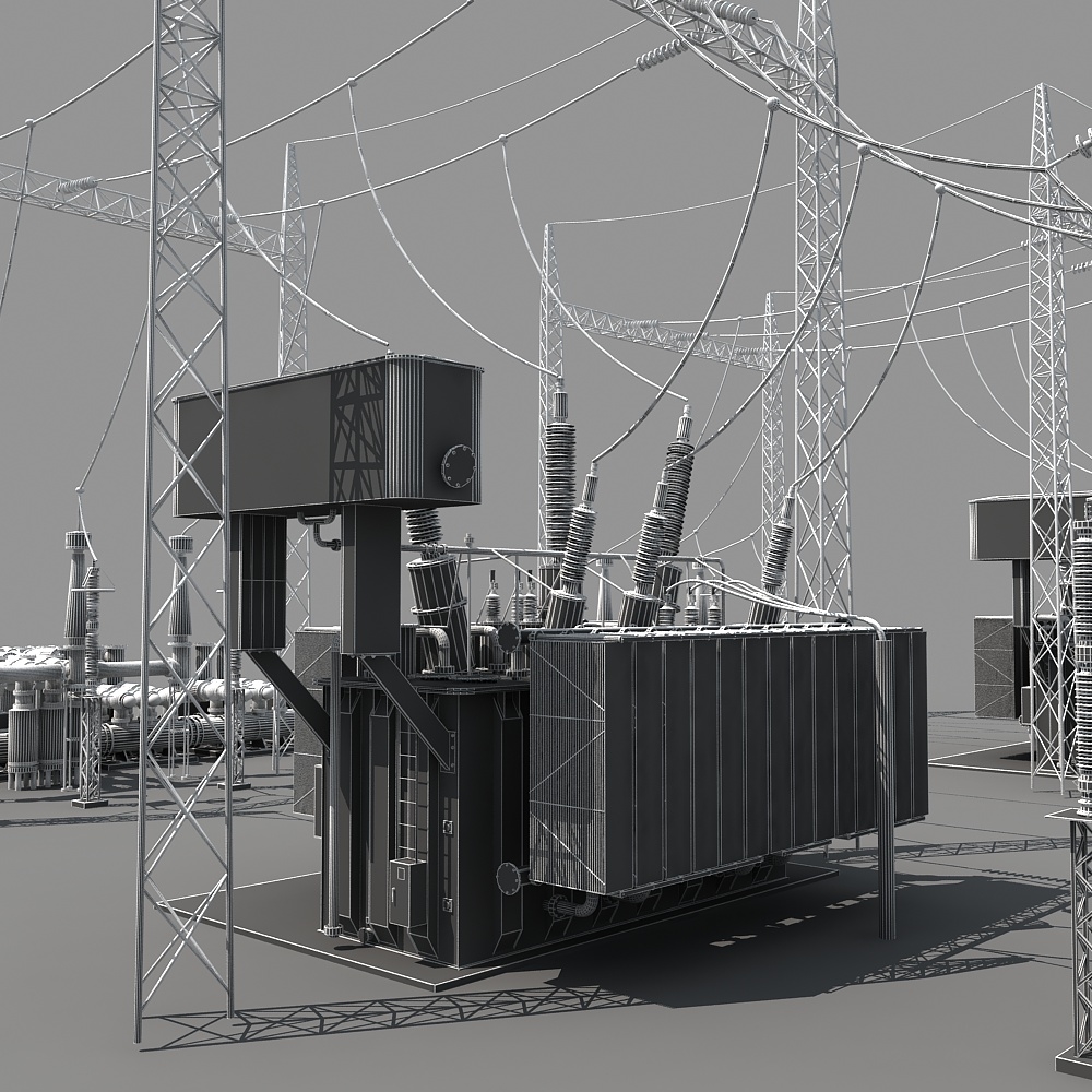 Electrical substation 3D - TurboSquid 1351616