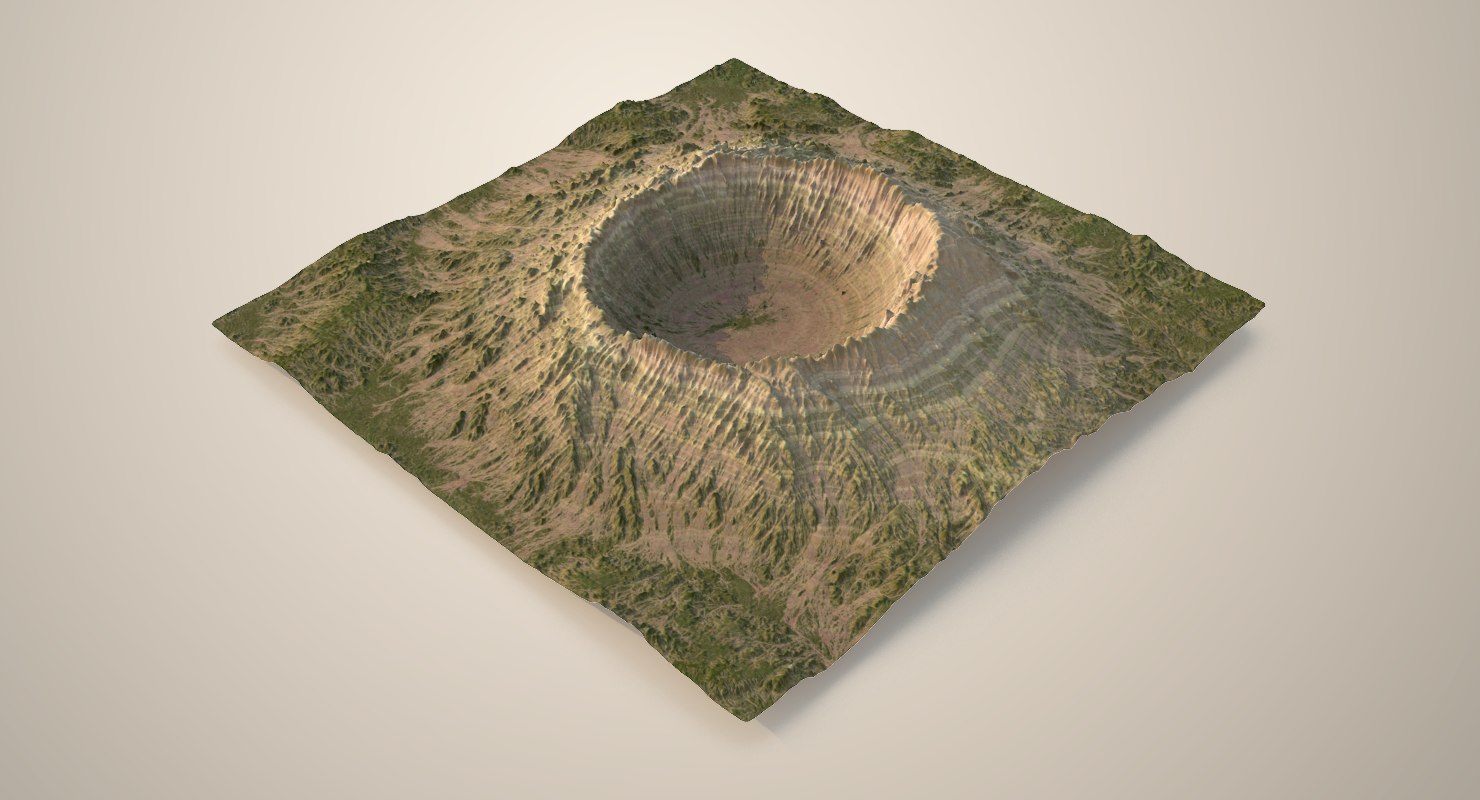 3D crater terrain - TurboSquid 1351907