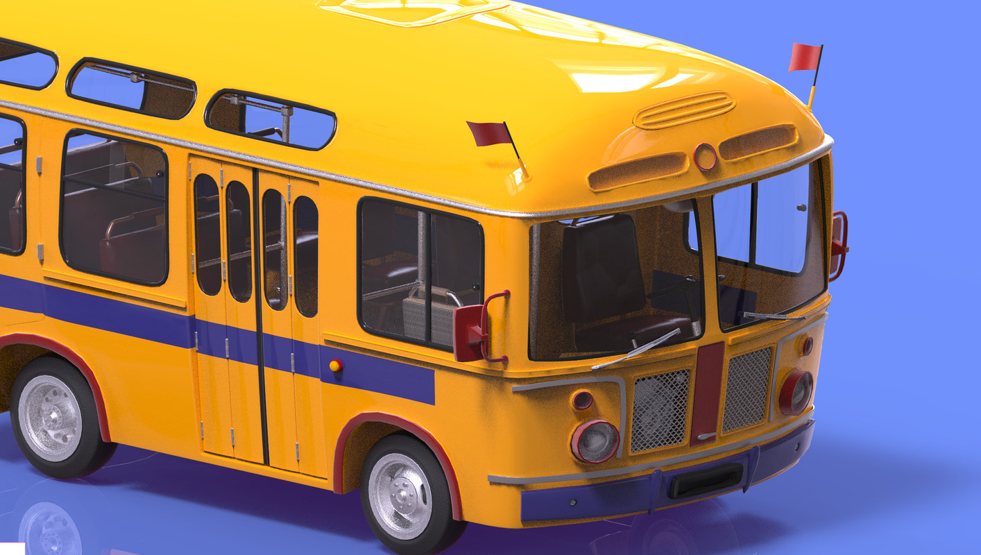 3d max cartoon bus autobus car