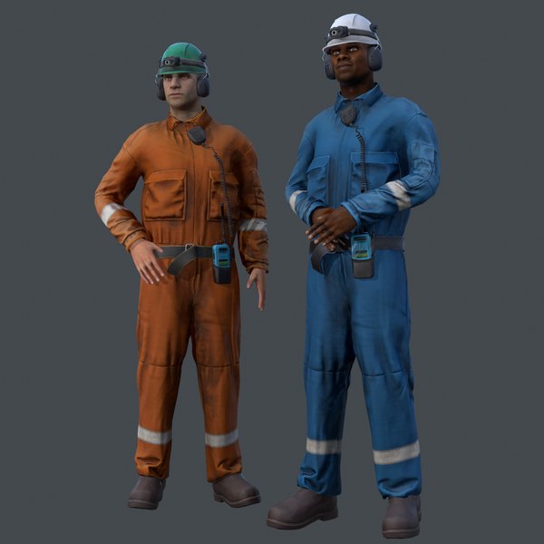 cartoon construction worker 3ds