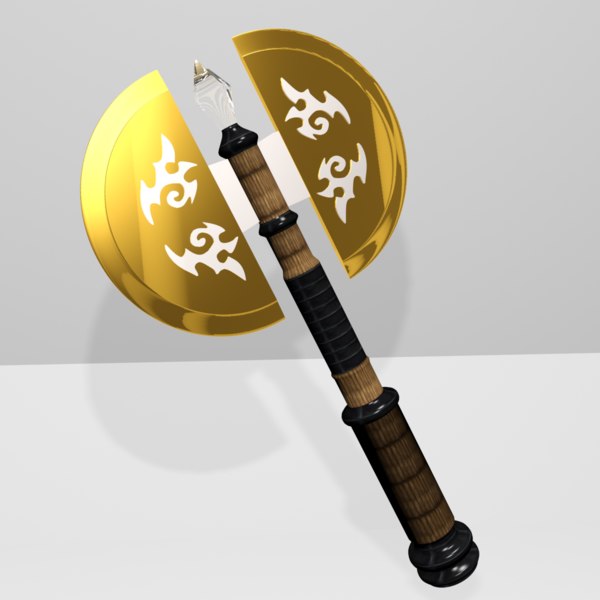 Battle axe golden 3D model - TurboSquid 1352196