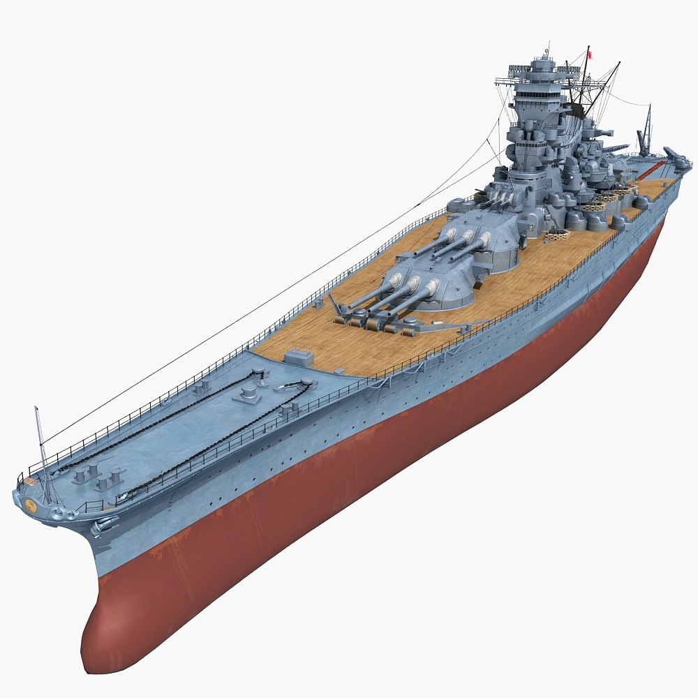 3D japanese battleship yamato musashi - TurboSquid 1352268