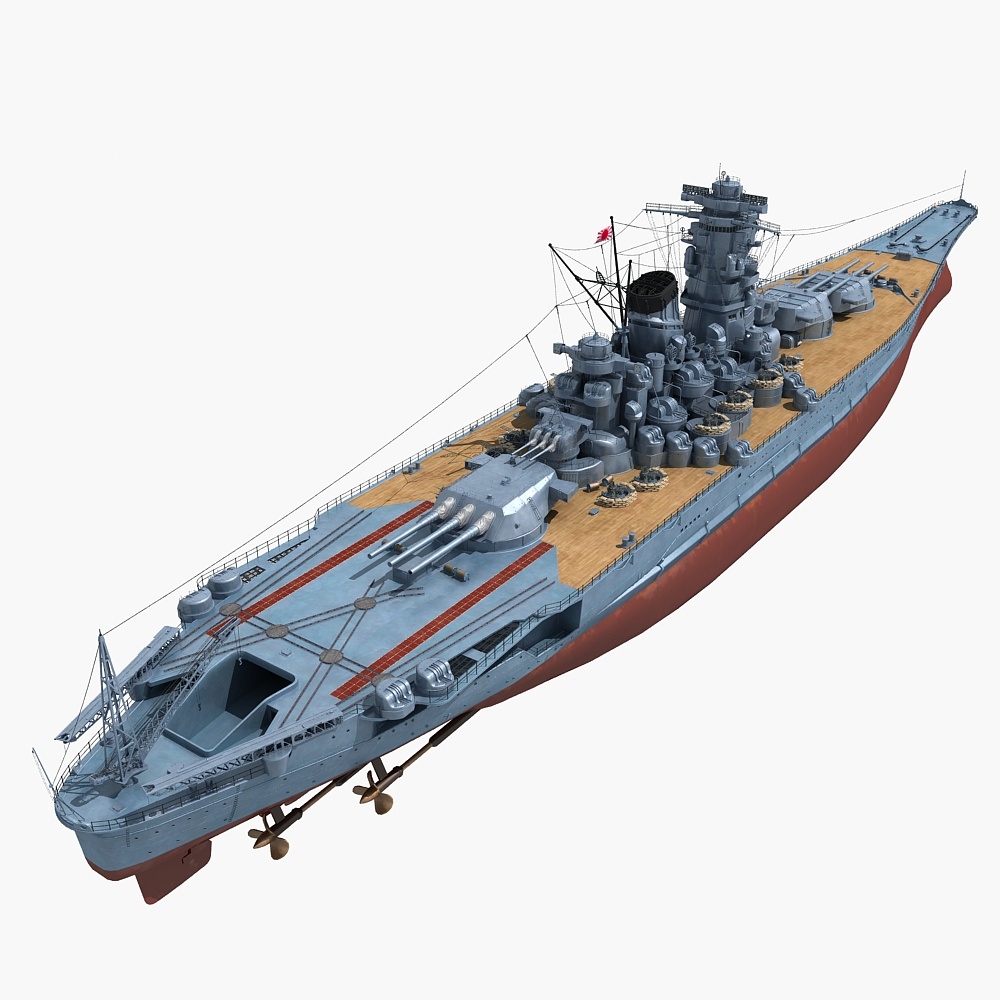 3D japanese battleship yamato musashi - TurboSquid 1352268