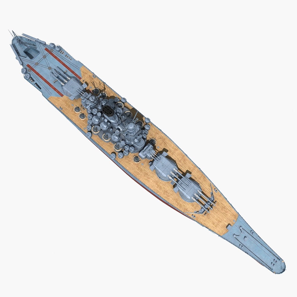 3D japanese battleship yamato musashi - TurboSquid 1352268