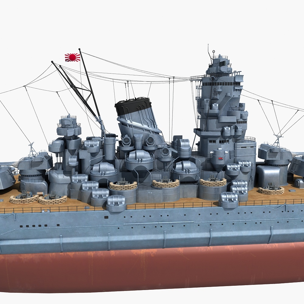 3D japanese battleship yamato musashi - TurboSquid 1352268