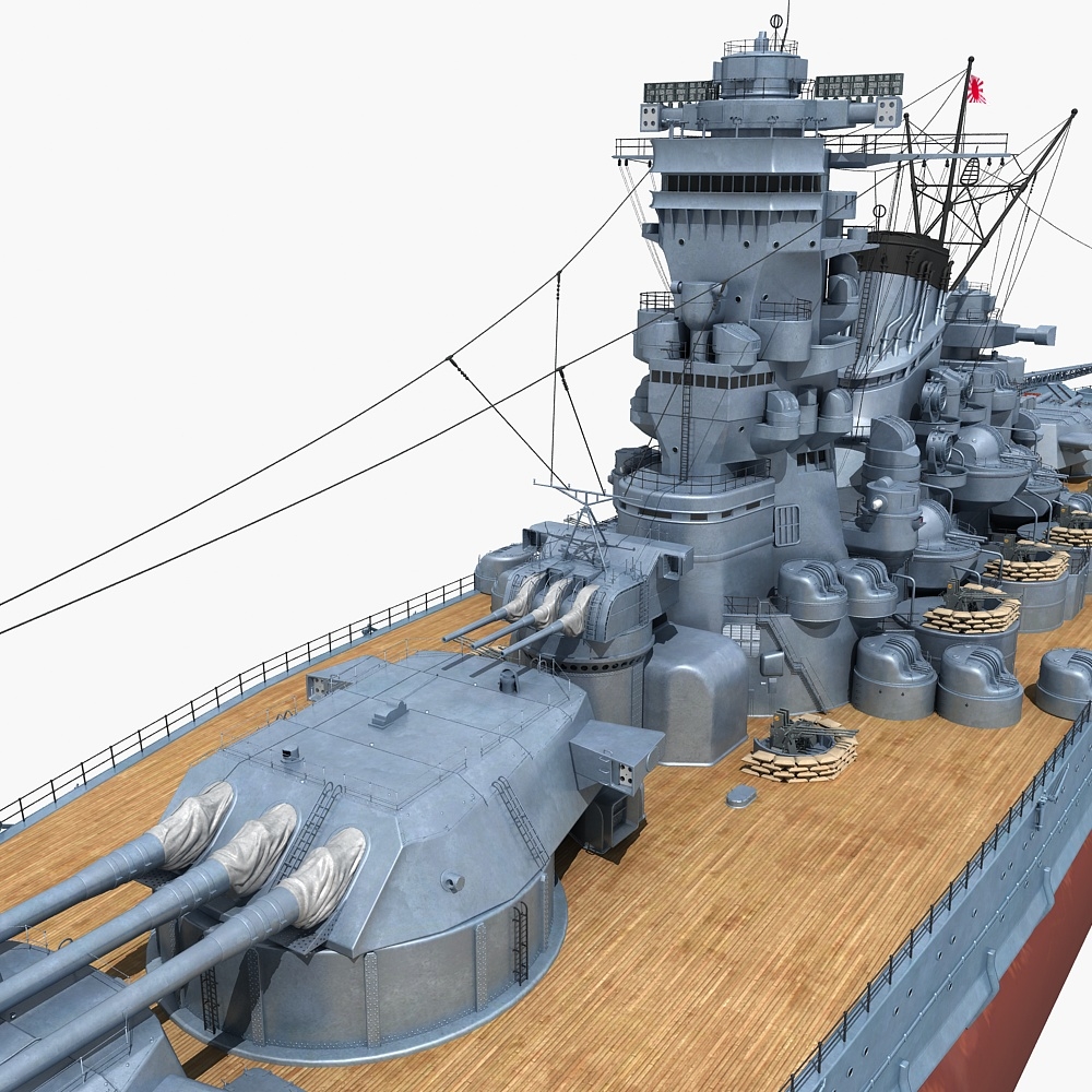 3D japanese battleship yamato musashi - TurboSquid 1352268